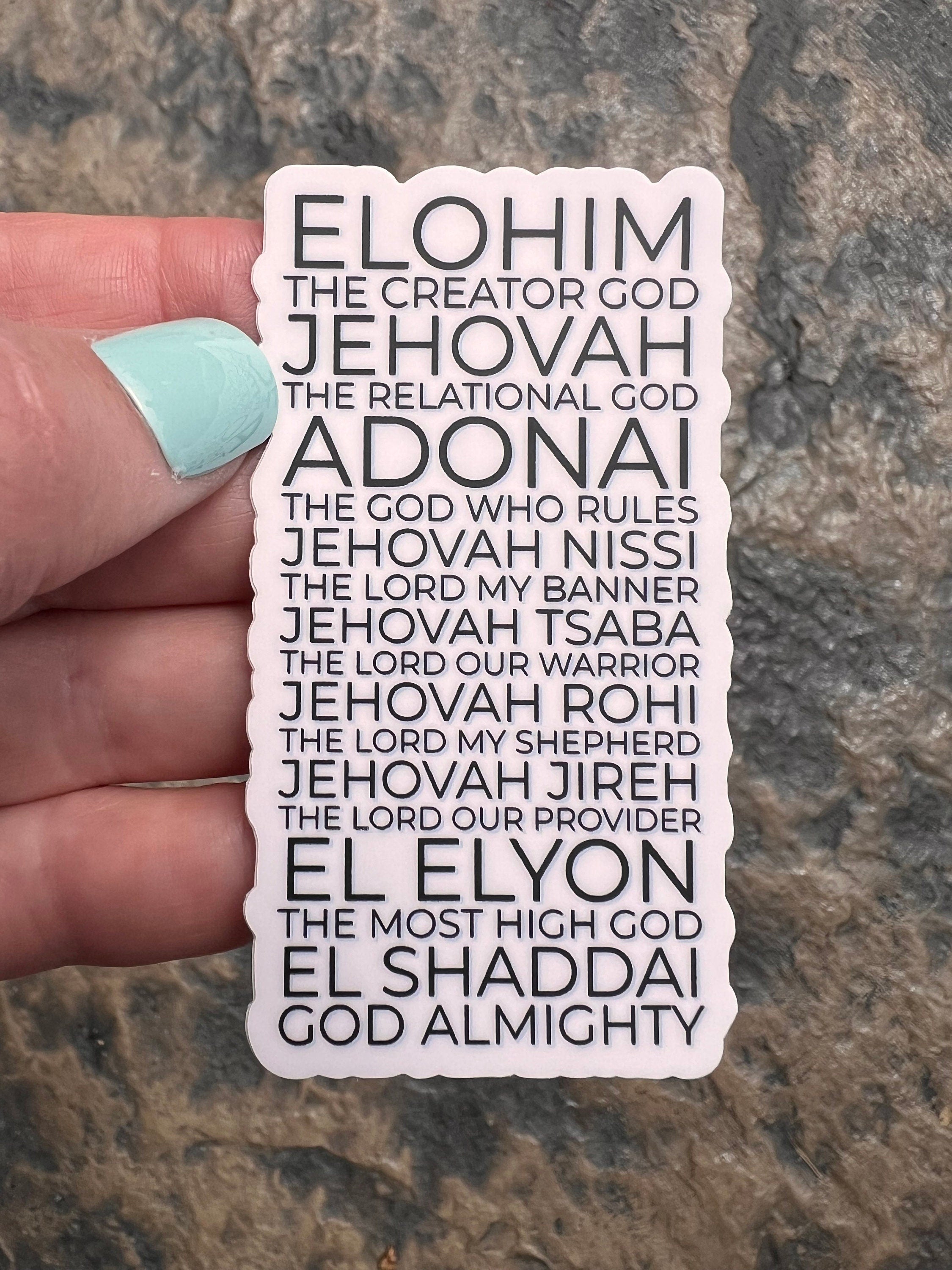 Sacred Names of God Sticker: Black White Hebrew Bible Decal, Christmas ...